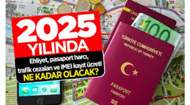 Yeni ehliyet ücreti, pasaport harcı, IMEI kaydı... Vergi ve harç ...